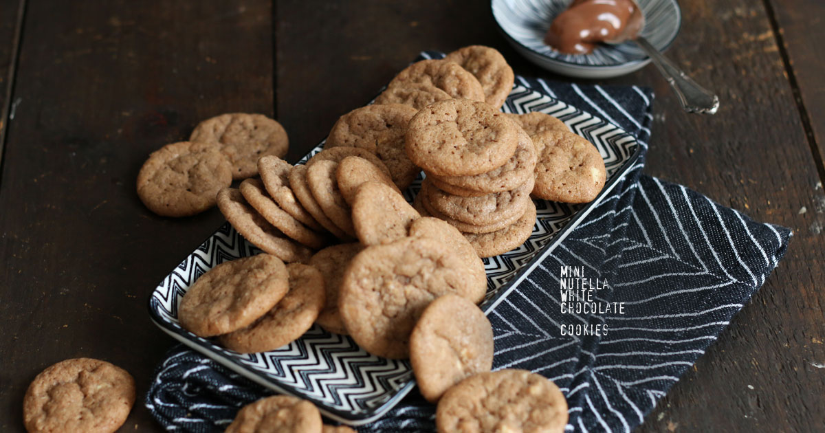 Mini White Chocolate Nutella Cookies (Munchkins) | Bake to the roots