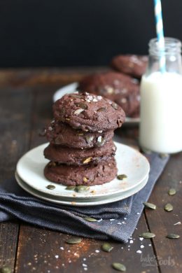 Double Chocolate Pumpkin Seed Cookies | Bake to the roots