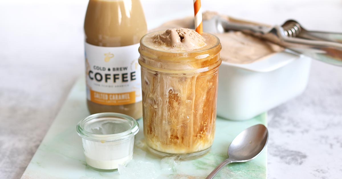Salted Caramel Cold Brew Ice Cream & Affogato | Bake to the roots