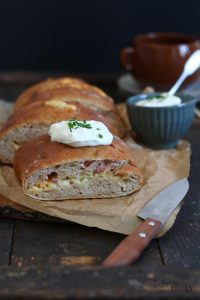 German "Handbrot" with Bacon and Cheese – Christmas Market Classic ...