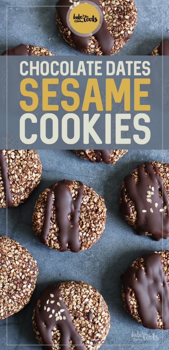 Chocolate Date Sesame Cookies (vegan & free of white sugar)