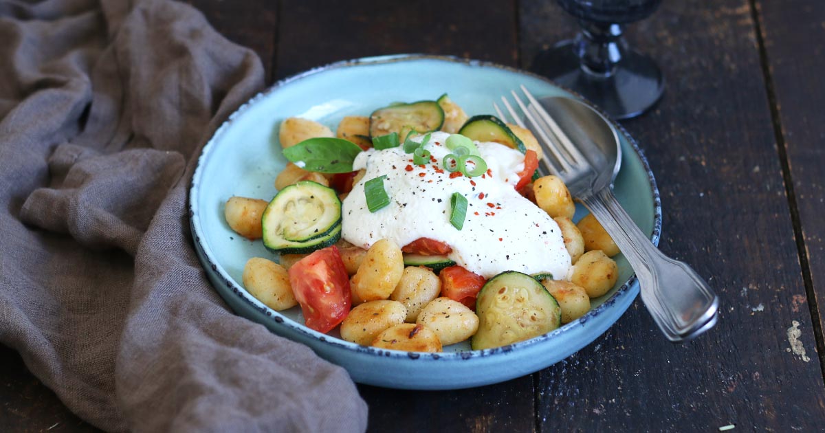 Easy Gnocchi Zucchini Skillet | Bake to the roots