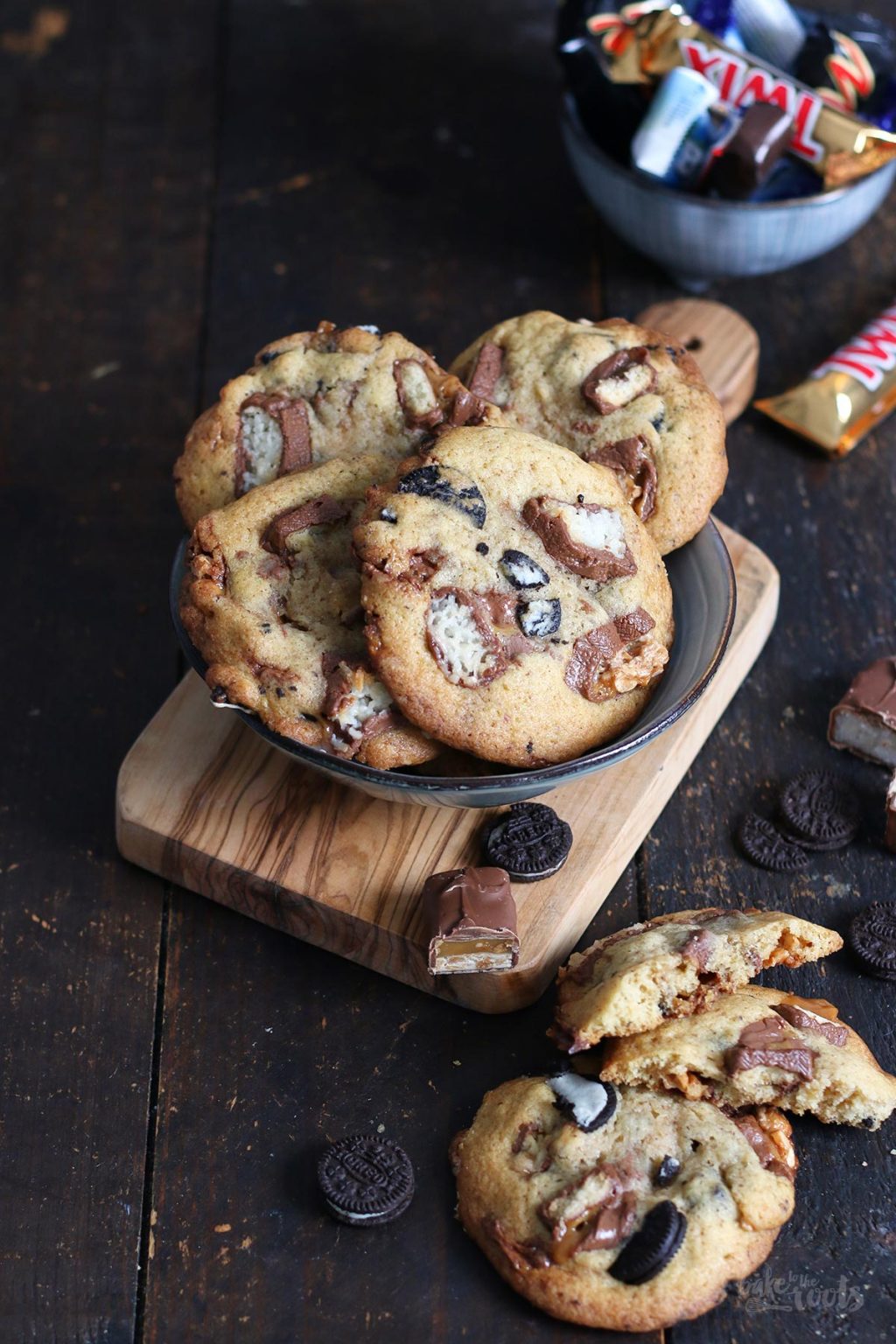 Impossible Chocolate Candy Bars Cookies | Bake to the roots