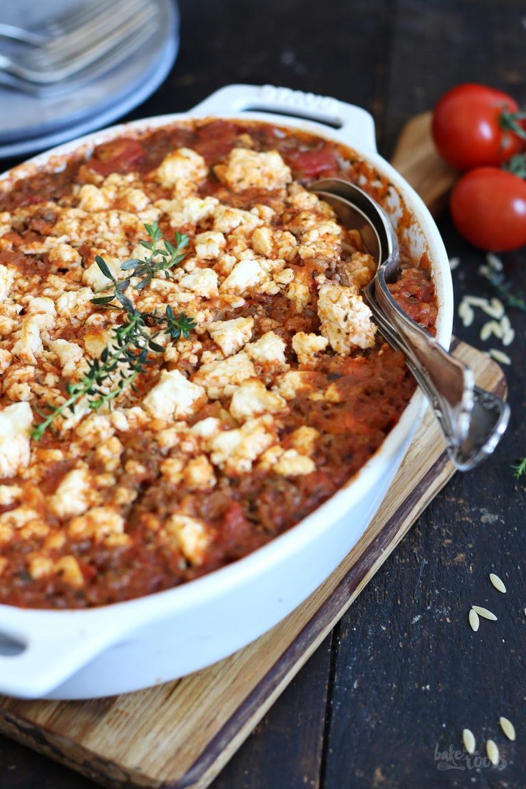 Greek Baked Orzo with Feta Cheese | Bake to the roots