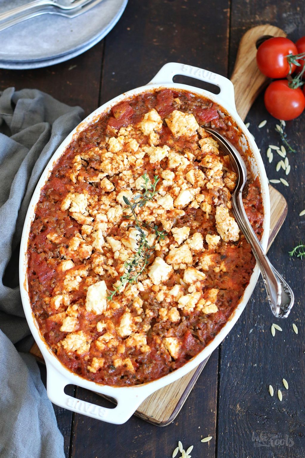 Greek Baked Orzo with Feta Cheese | Bake to the roots