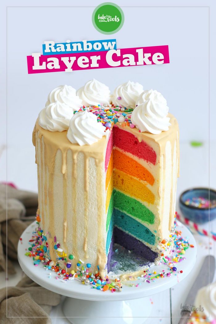 Colorful Rainbow Layer Cake | Bake to the roots