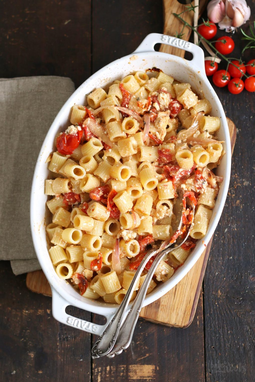 Baked Feta Pasta with Tomatoes | Bake to the roots
