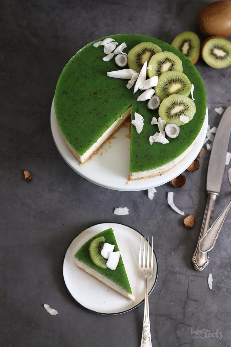 (Vegan) Kiwi Coconut No-Bake Cheesecake | Bake to the roots