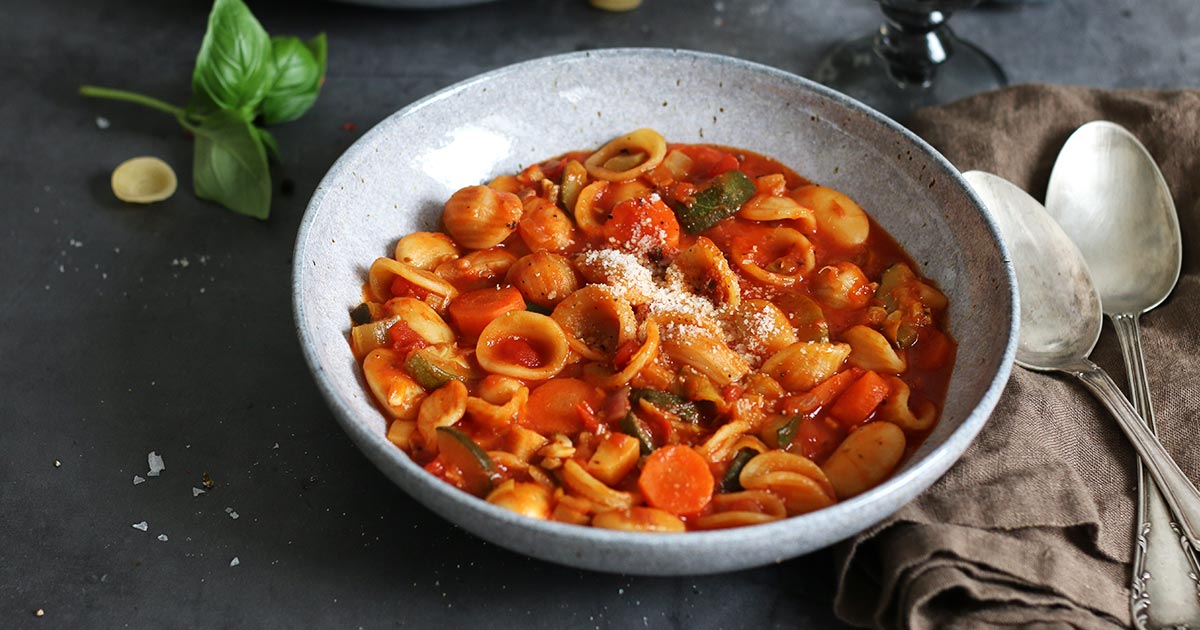 Minestrone with Orecchiette Pasta | Bake to the roots