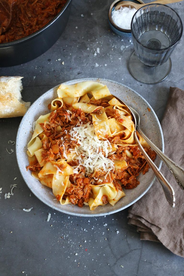 Slow Braised Beef Pasta | Bake to the roots