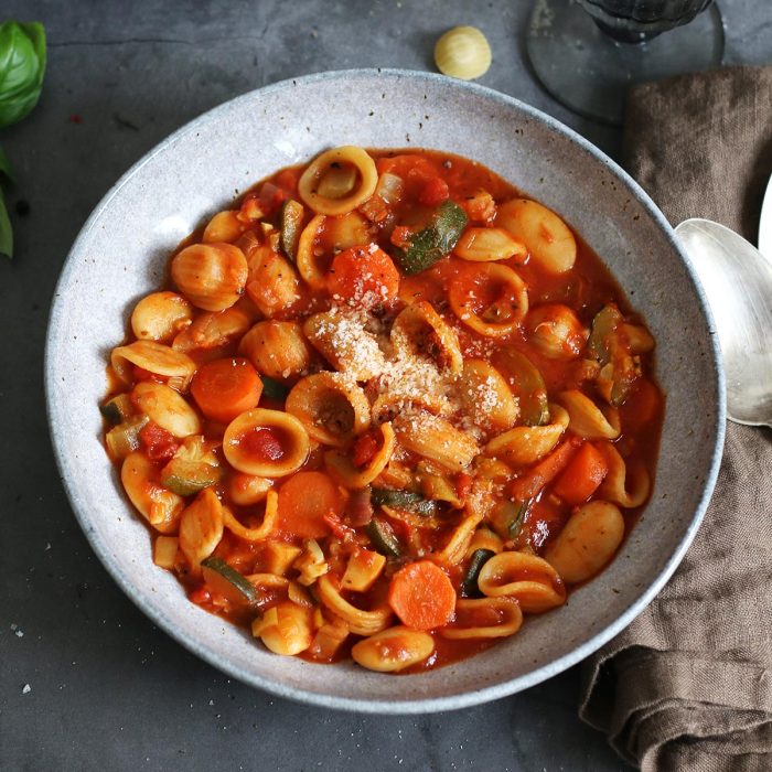 Minestrone with Orecchiette Pasta | Bake to the roots