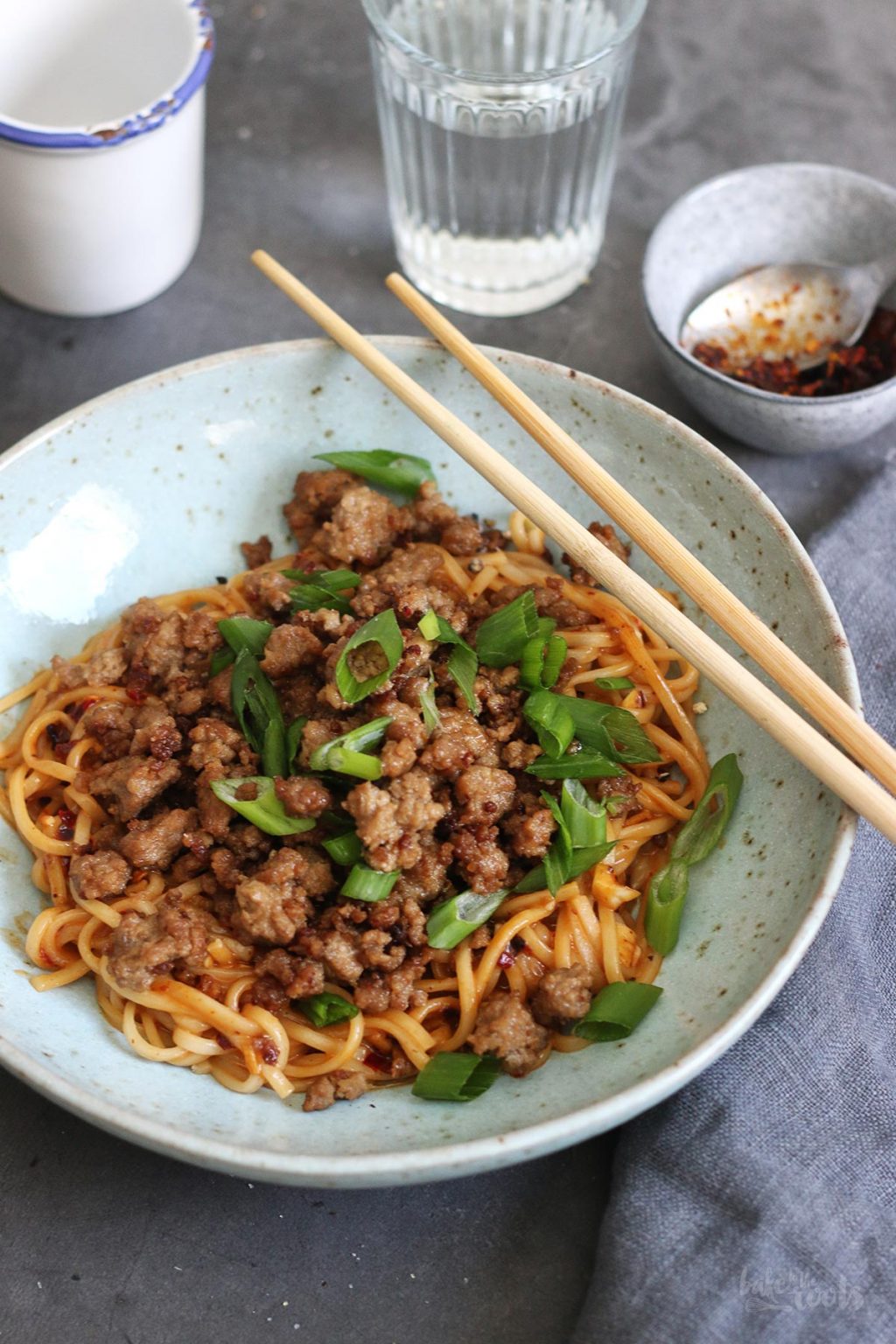 Spicy Pork Udon Noodles | Bake to the roots