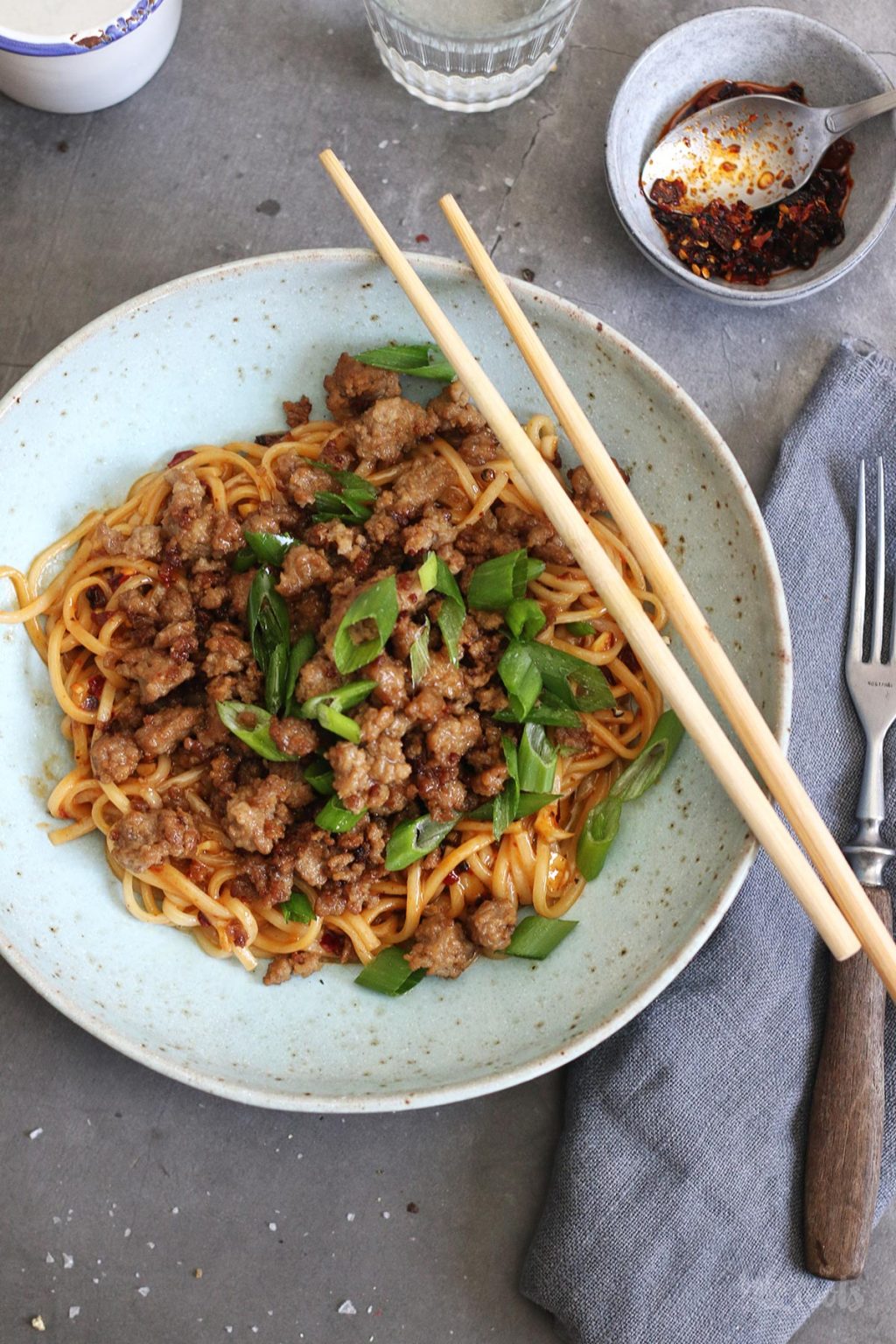 Spicy Pork Udon Noodles | Bake to the roots