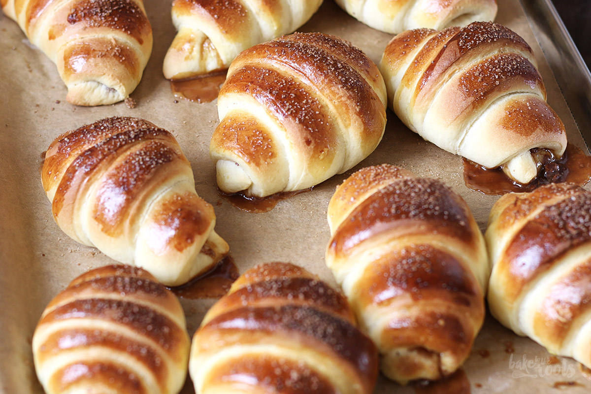 Salted Caramel Chocolate Croissants | Bake to the roots | Bake to the roots
