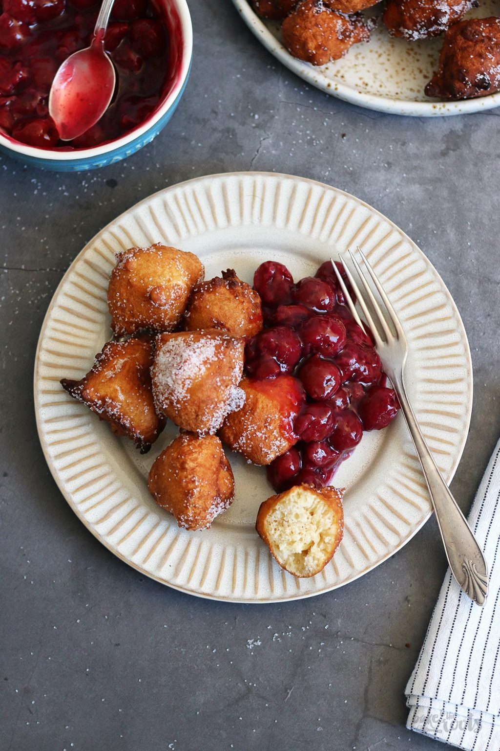 Drop Donuts with Cherry Compote | Bake to the roots