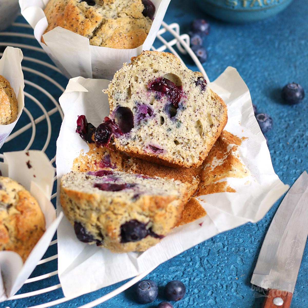 Jumbo Blueberry Lemon Poppy Seed Muffins | Bake to the roots