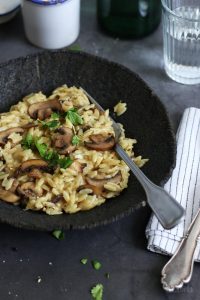 Creamy Risoni with Mushrooms | Bake to the roots