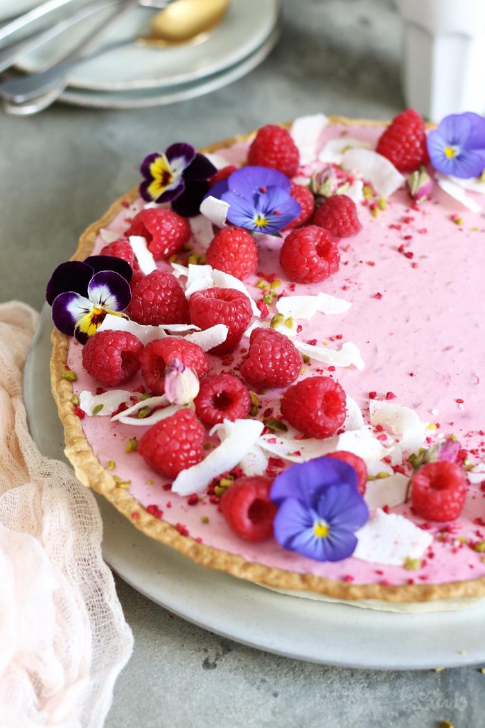 Raspberry Coconut Mousse Tart | Bake to the roots