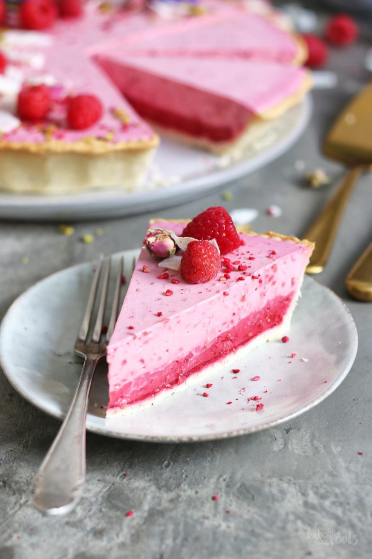 Raspberry Coconut Mousse Tart | Bake to the roots