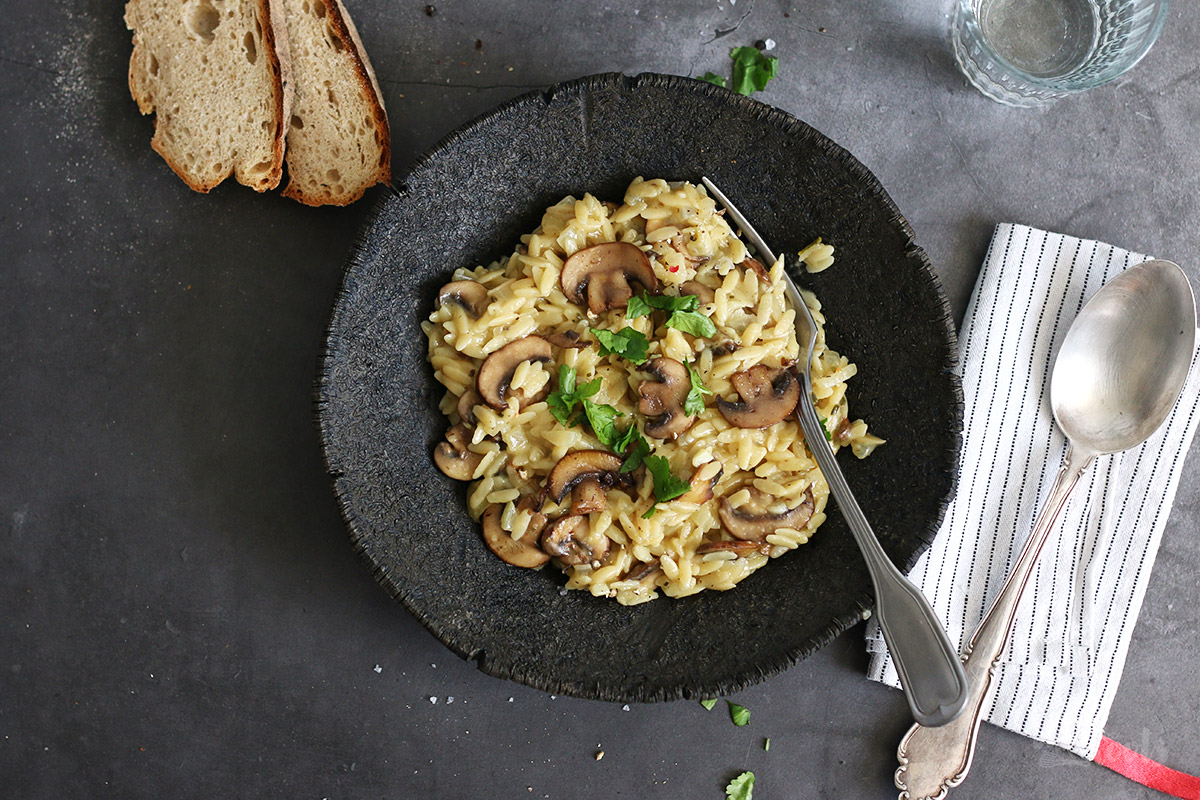 Creamy Risoni with Mushrooms & Parmesan | Bake to the roots | Bake to ...