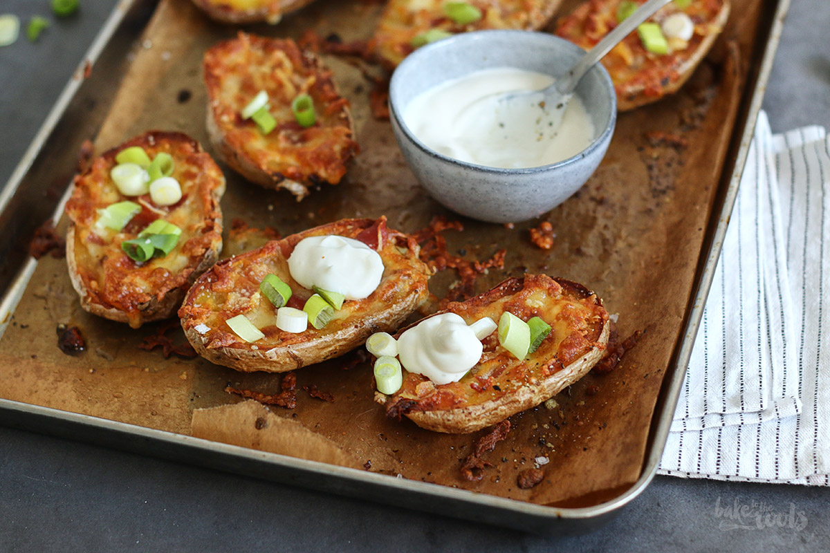 Potato Skins with Bacon & Cheese | Bake to the roots | Bake to the roots