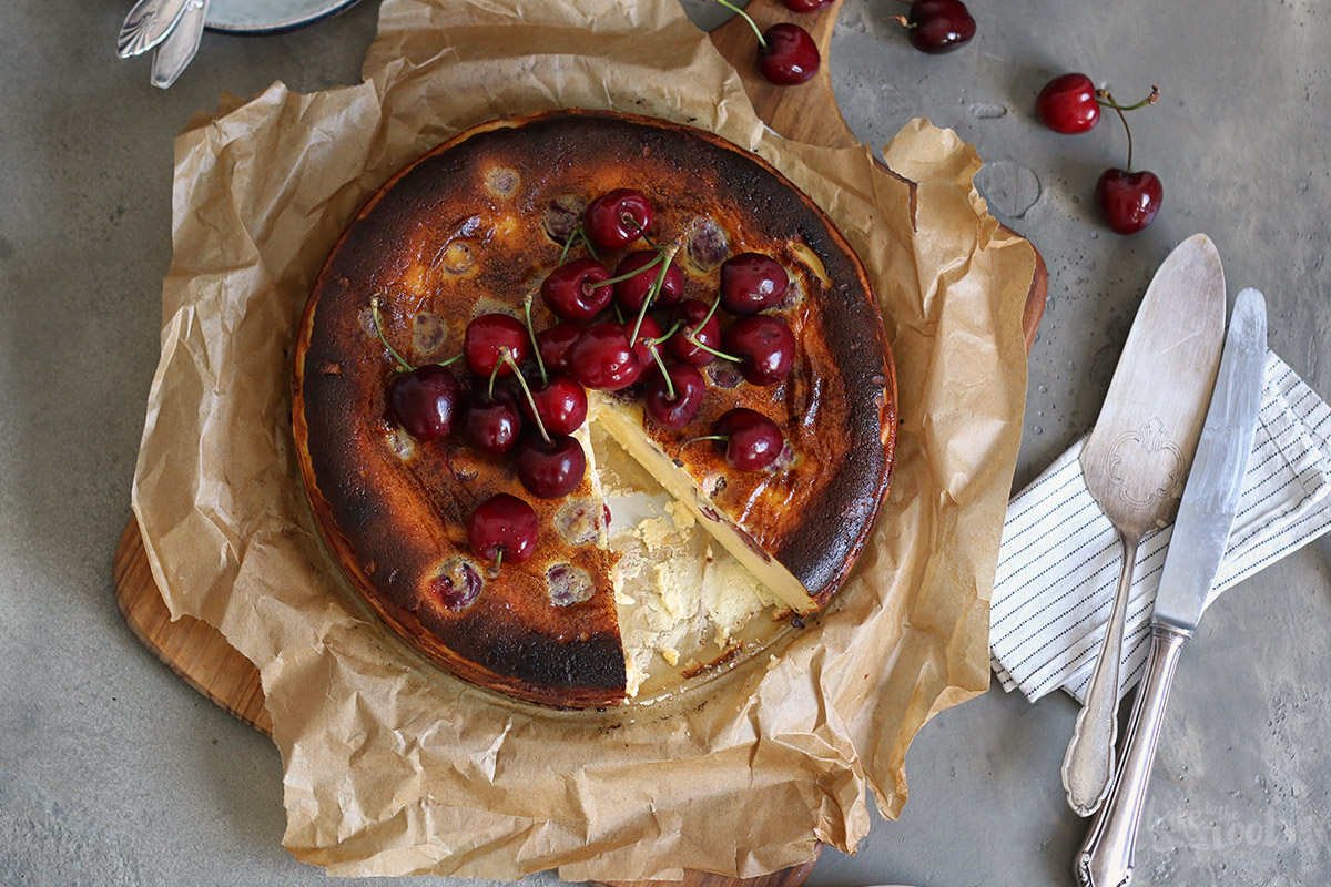 Cherry Basque Burnt Cheesecake (San Sebastian Cheesecake) | Bake to the ...