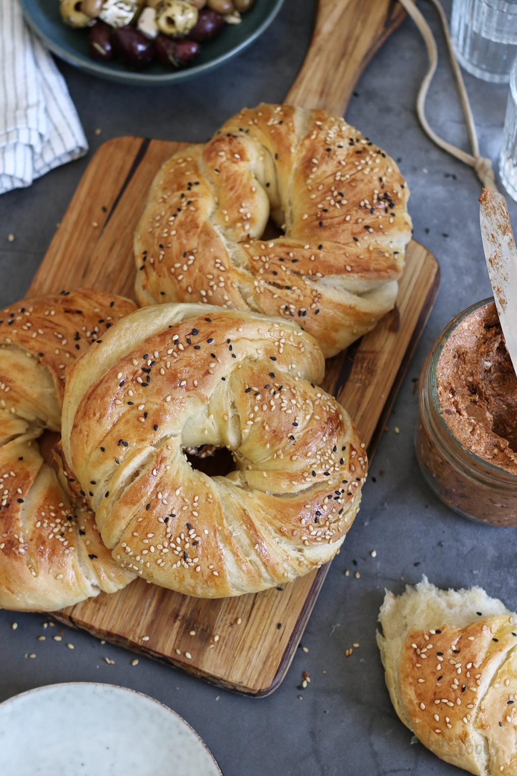 Turkish Bread Rings (Açma) | Bake to the roots