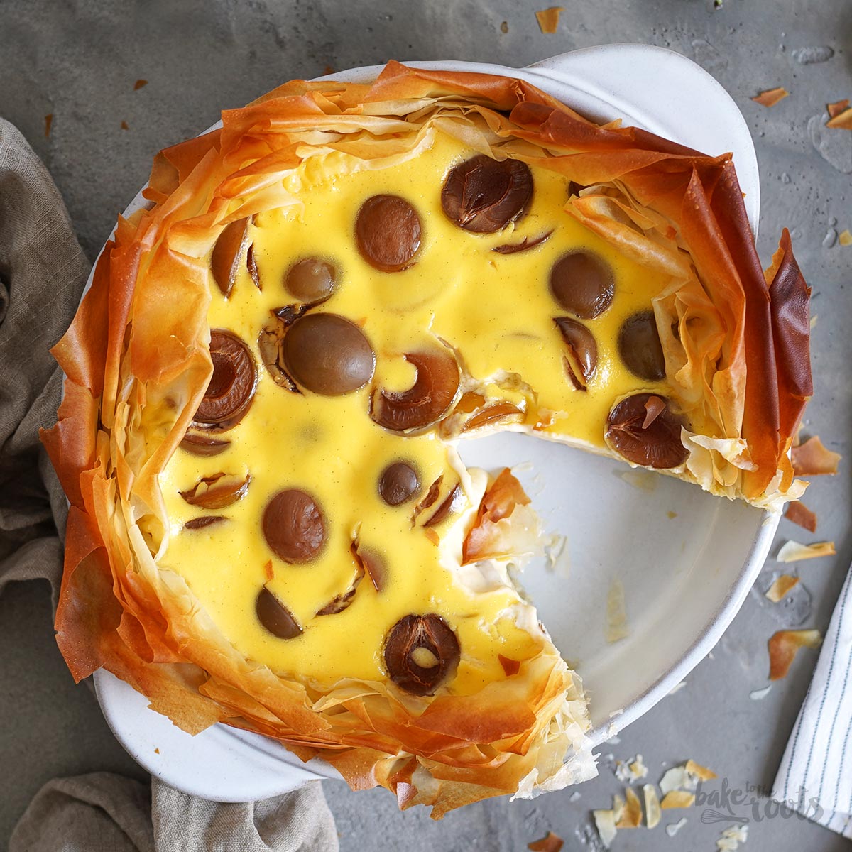 Mirabelle Plum Filo Tart | Bake to the roots