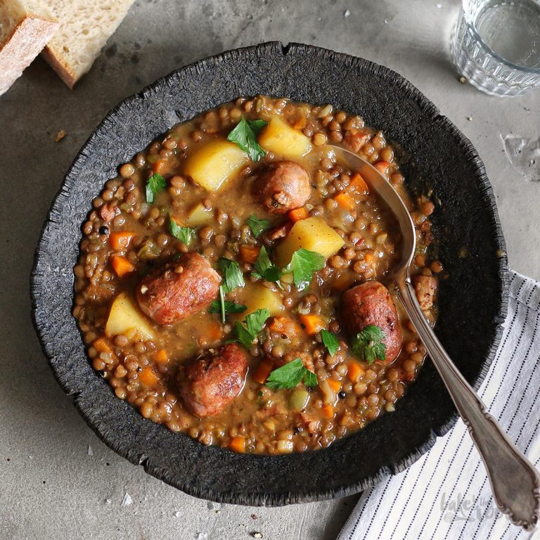Lentejas con Chorizo (Lentil Stew) | Bake to the roots
