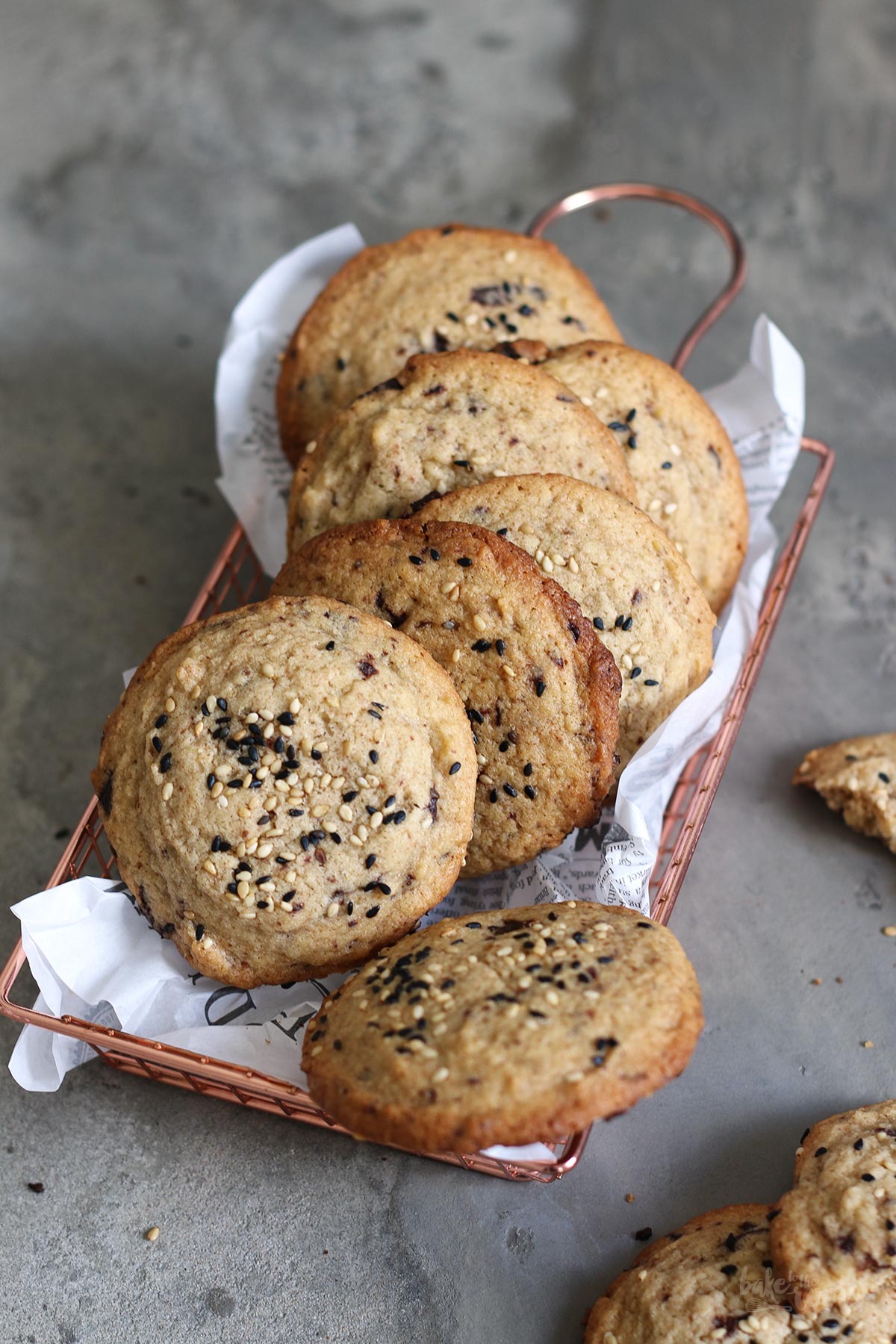 Sesame Tahini Chocolate Cookies | Bake to the roots | Bake to the roots