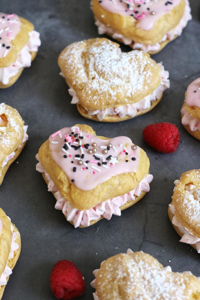 Choux Pastry Hearts with Raspberry Whipped Cream | BTTR