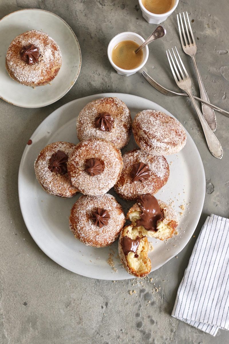 Donuts with Hazelnut Chocolate Filling (Bomboloni) | BTTR