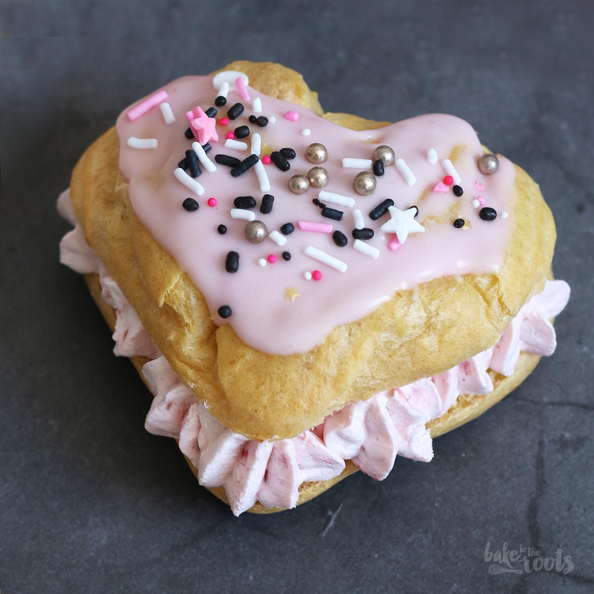 Choux Pastry Hearts with Raspberry Whipped Cream | BTTR