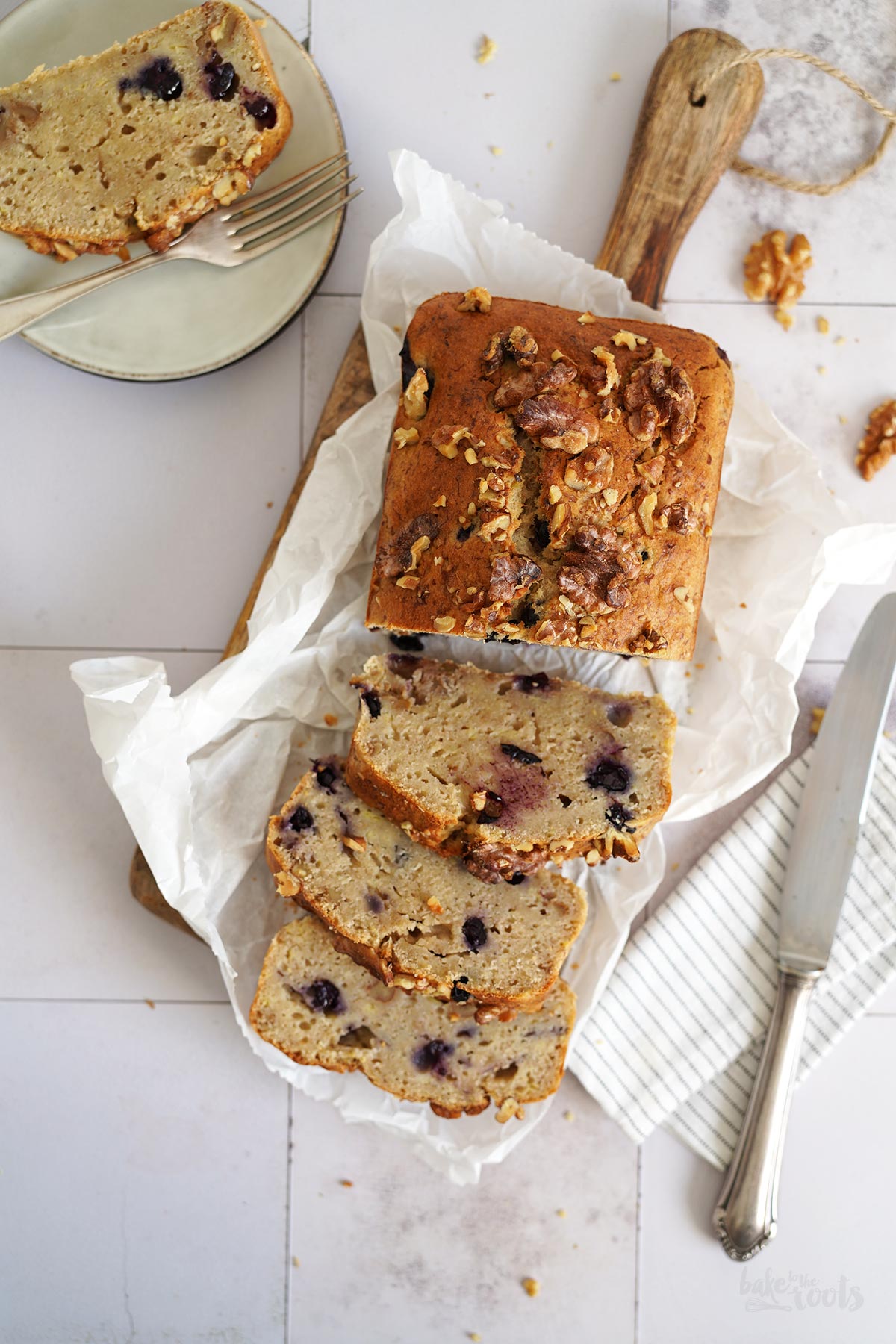Blueberry Walnut Banana Bread | Bake to the roots