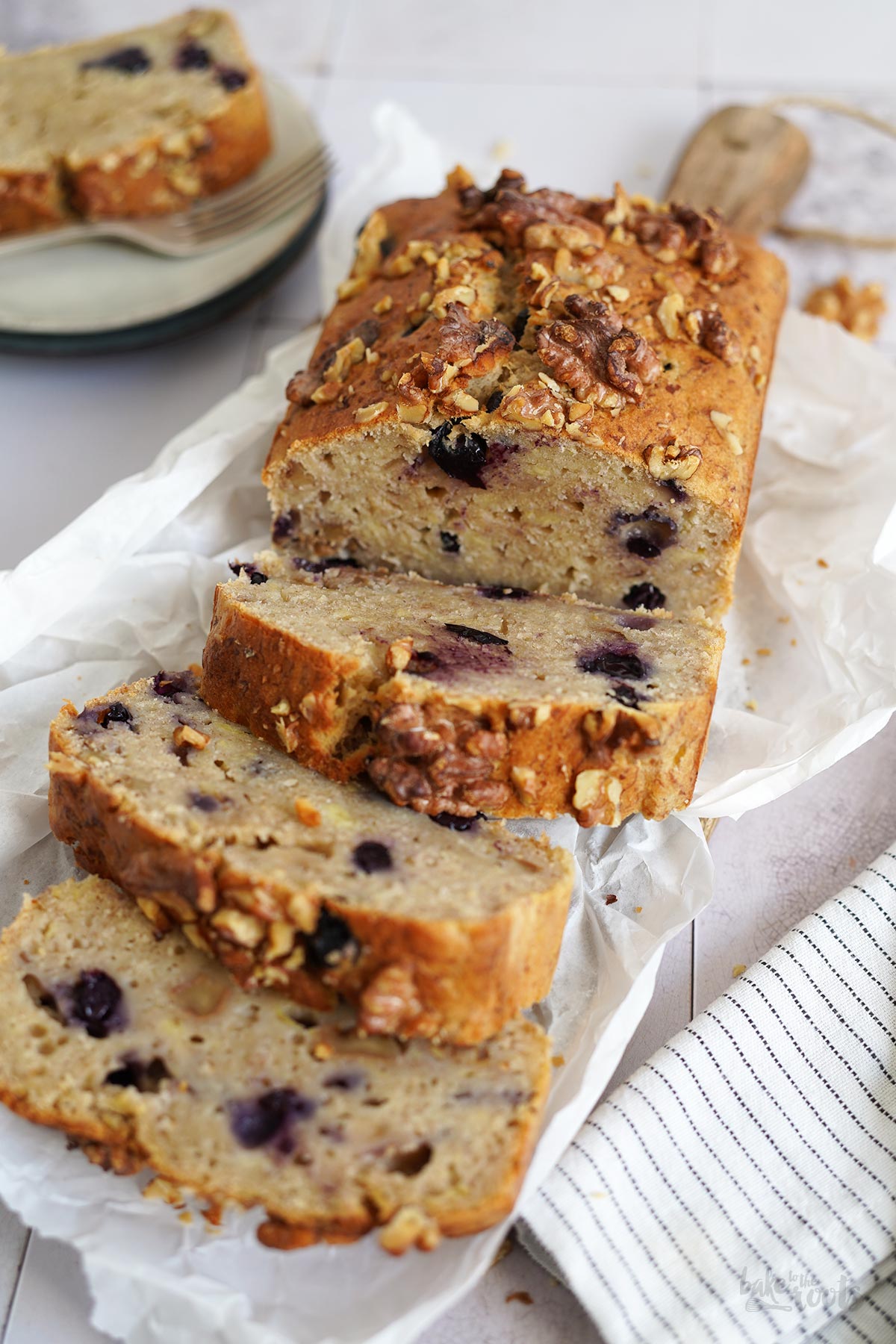 Blueberry Walnut Banana Bread | Bake to the roots