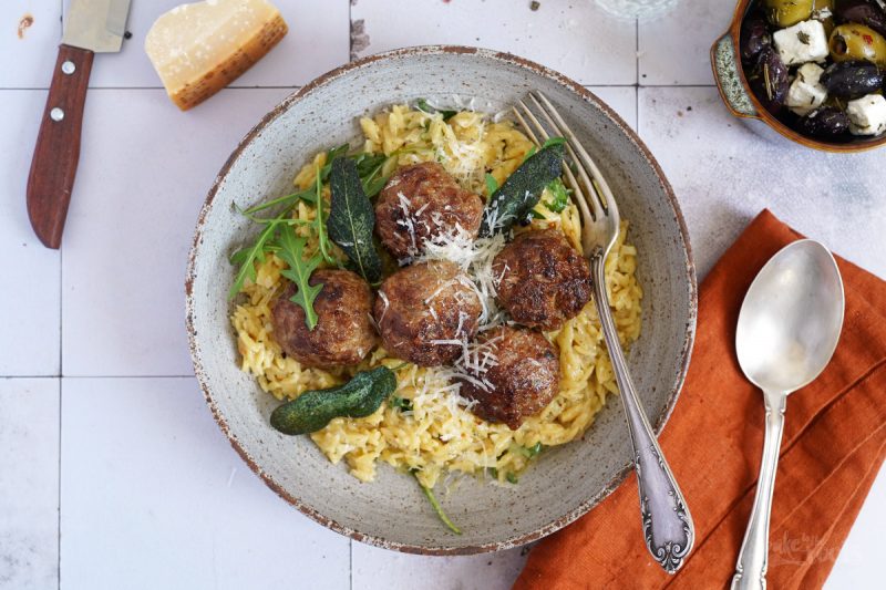 Creamy Risoni with Mushrooms | Bake to the roots