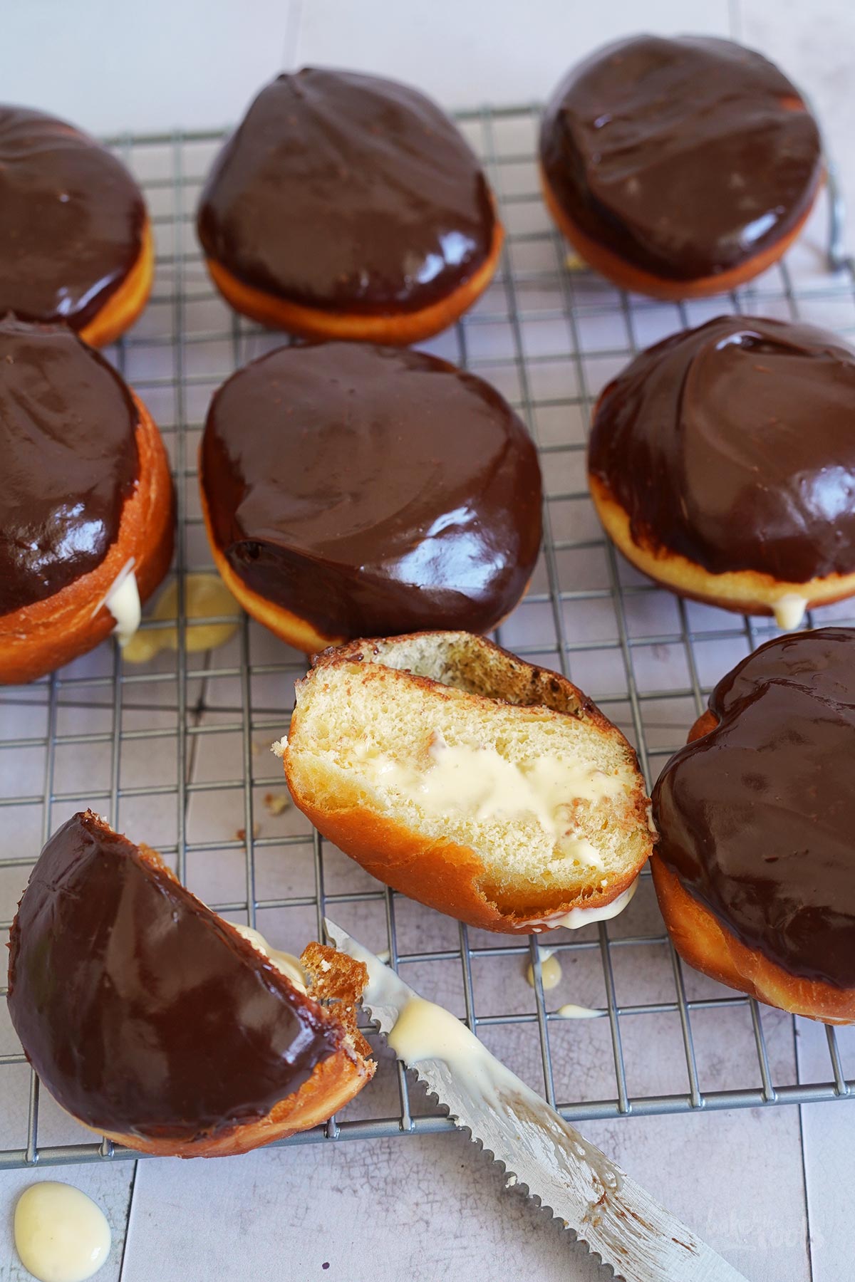 Easy Boston Cream Donuts | Bake to the roots