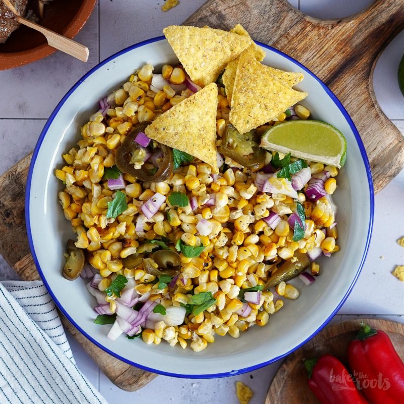Sweet Corn Salsa mit Tortilla Chips | Bake to the roots