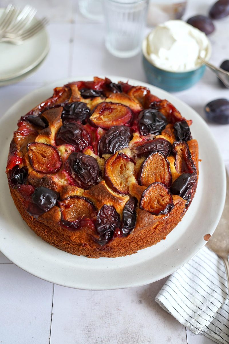 Damson Plum Ricotta Cake | Bake to the roots