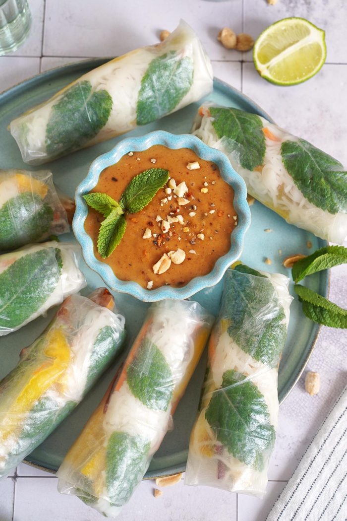 Vegan Summer Rolls with Crispy Tofu | Bake to the roots