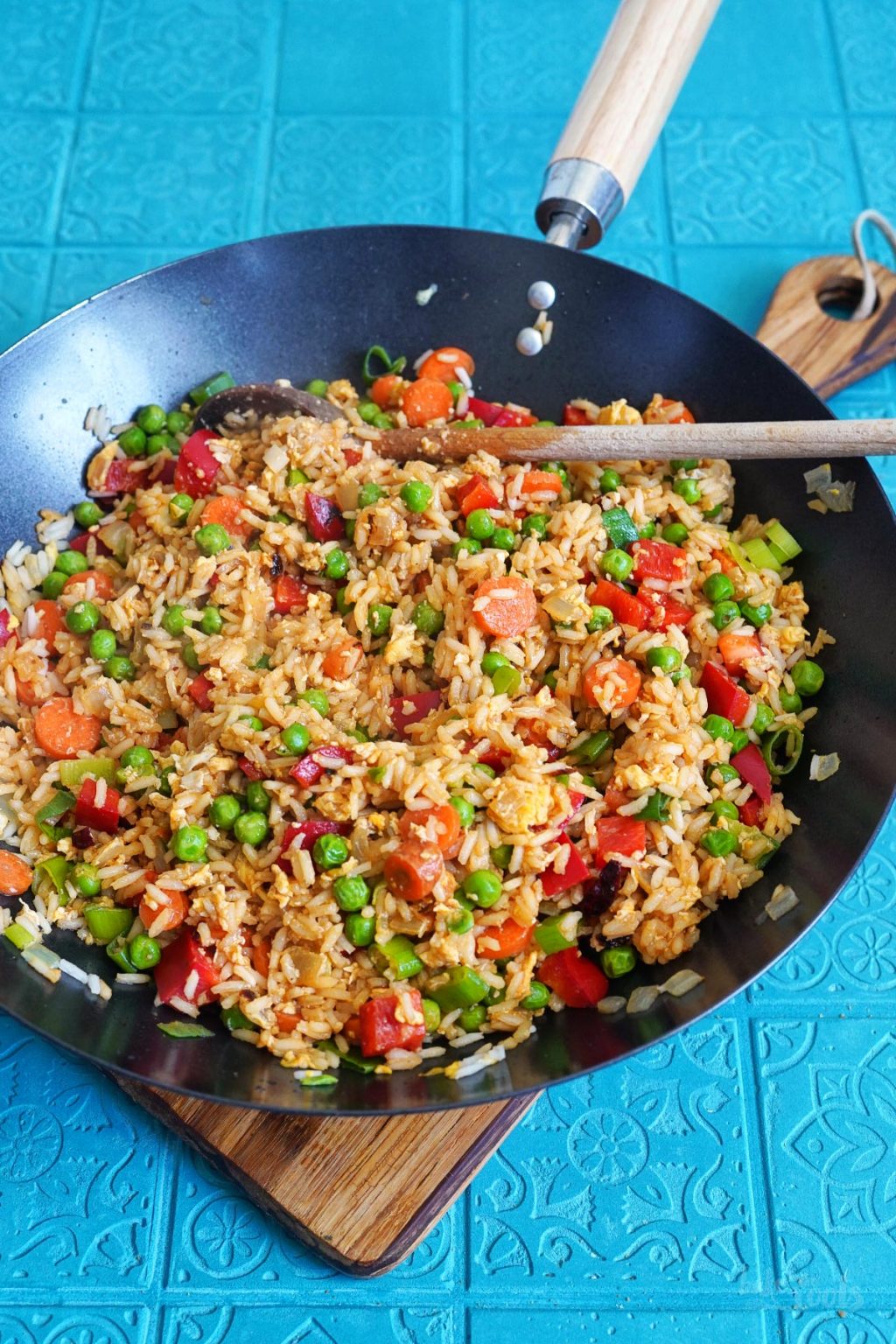 Easy Egg & Veggie Fried Rice | Bake to the roots