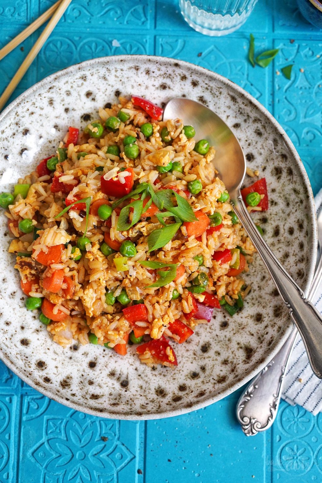 Easy Egg & Veggie Fried Rice | Bake to the roots