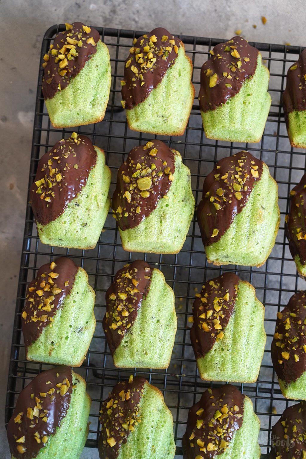Easy Pistachio & Pandan Madeleines | Bake to the roots