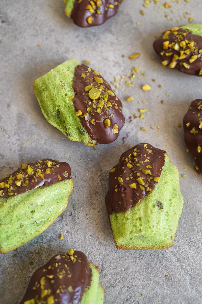 Easy Pistachio & Pandan Madeleines | Bake to the roots