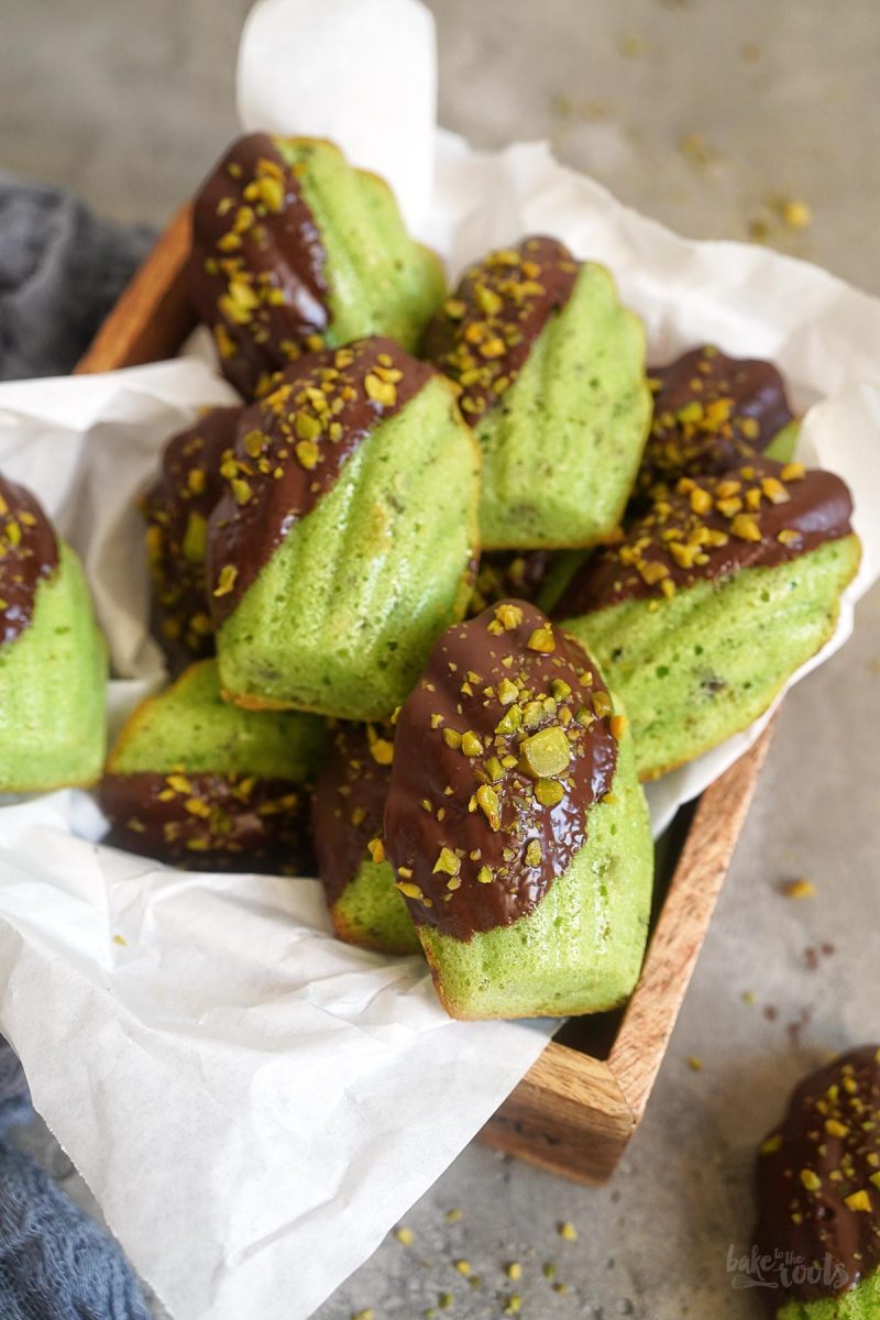 Easy Pistachio & Pandan Madeleines | Bake to the roots