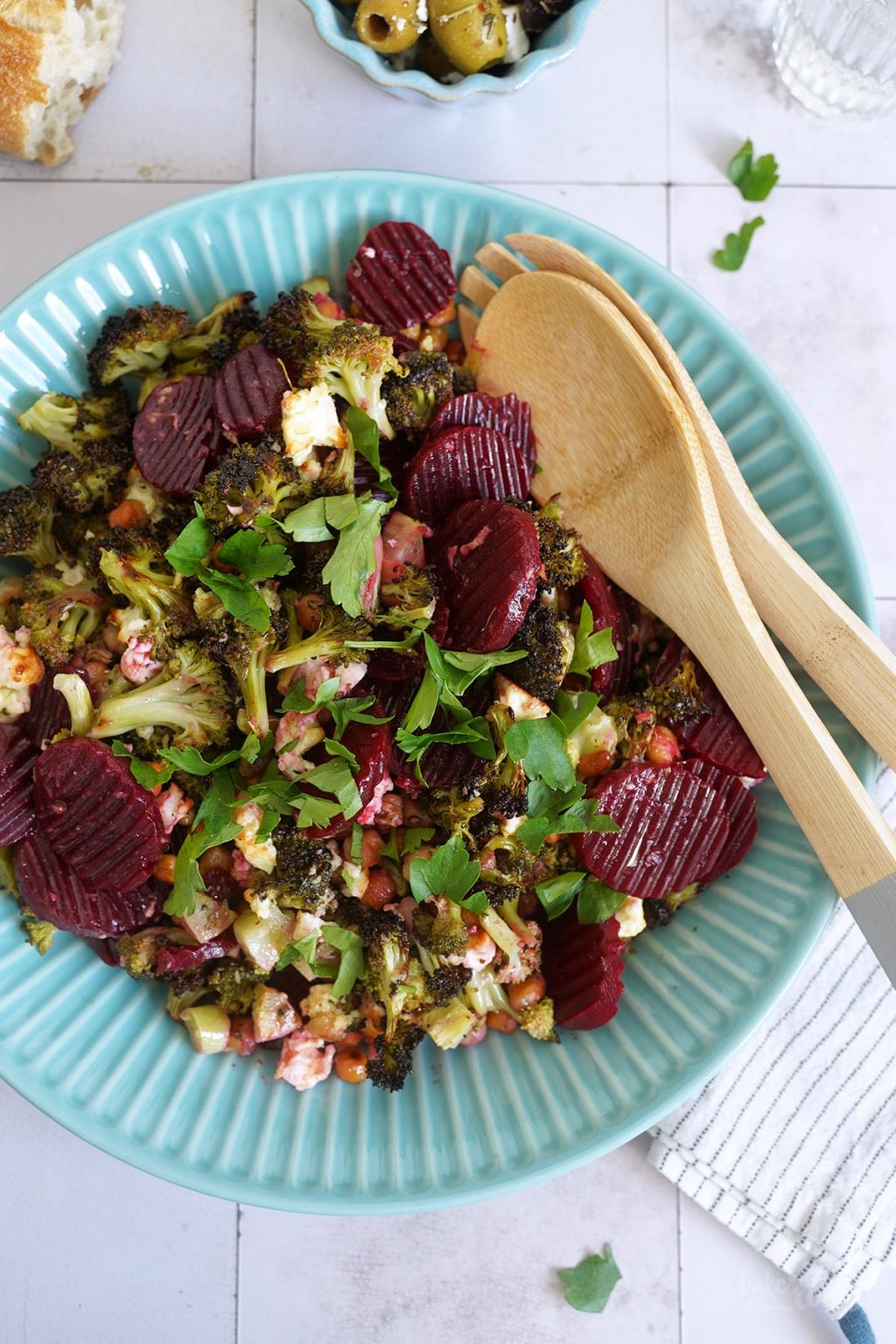 Roasted Broccoli, Chickpea & Beet Salad with Feta | BTTR