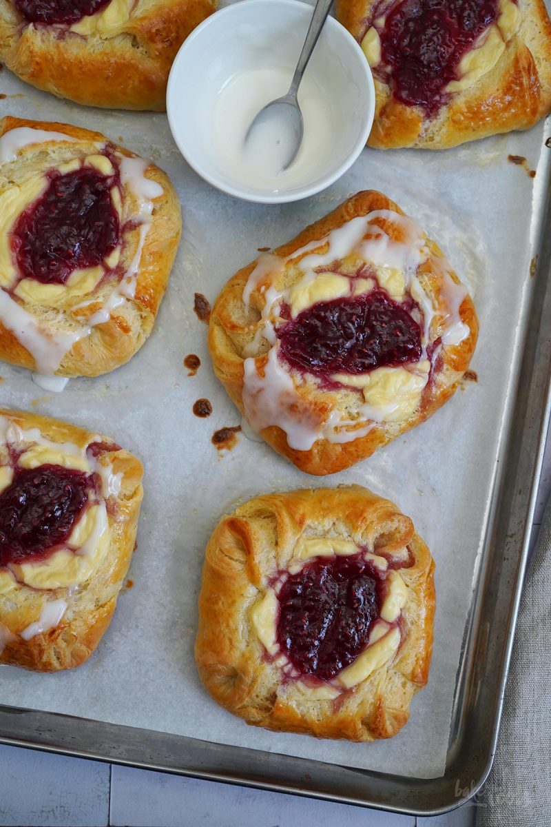 Spandauer – Danish Pastries with Custard & Raspberry Jam