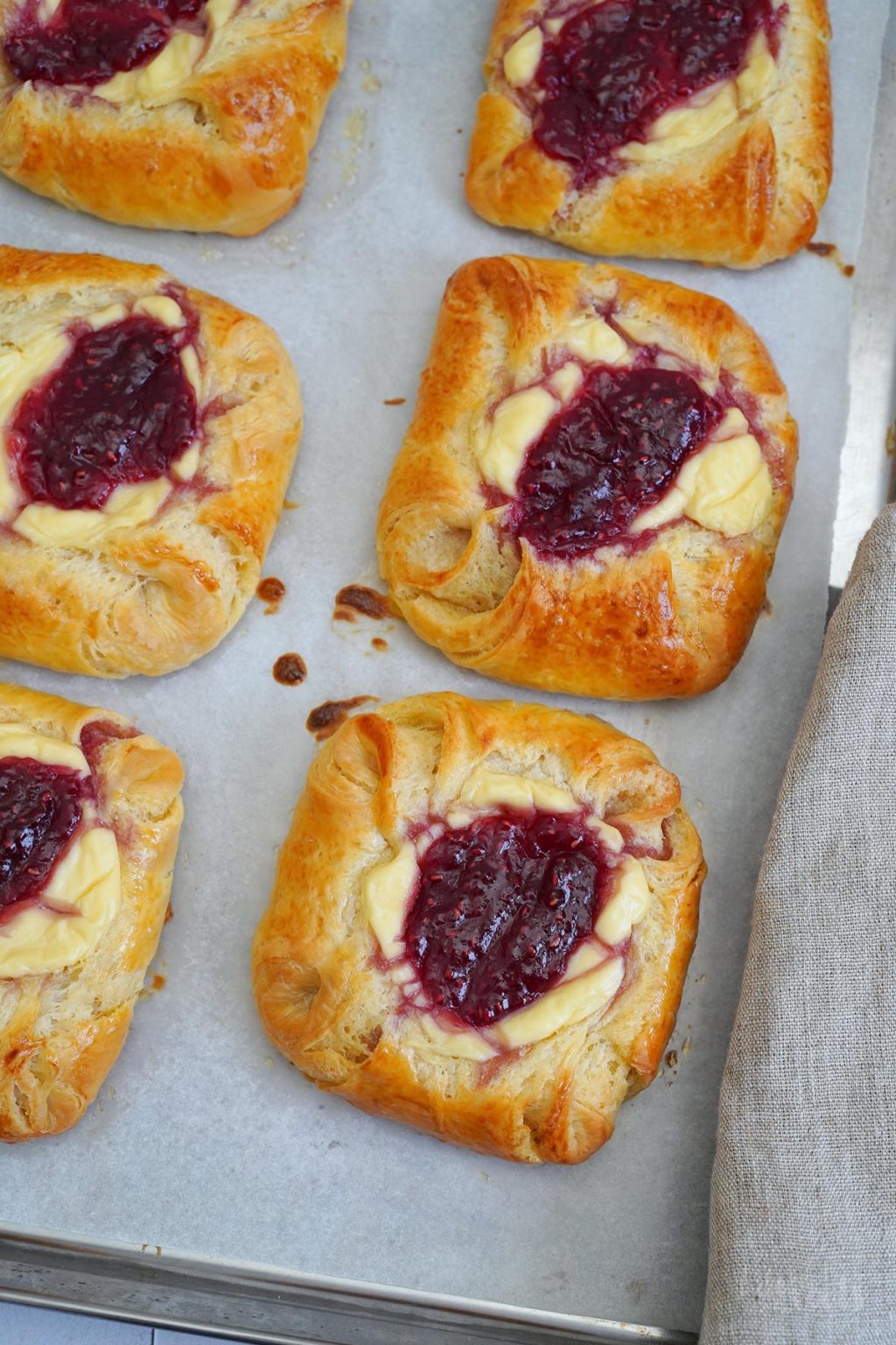 Spandauer – Danish Pastries with Custard & Raspberry Jam