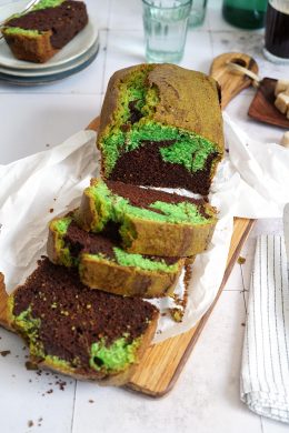 Easy Pandan Chocolate Marble Cake | Bake to the roots