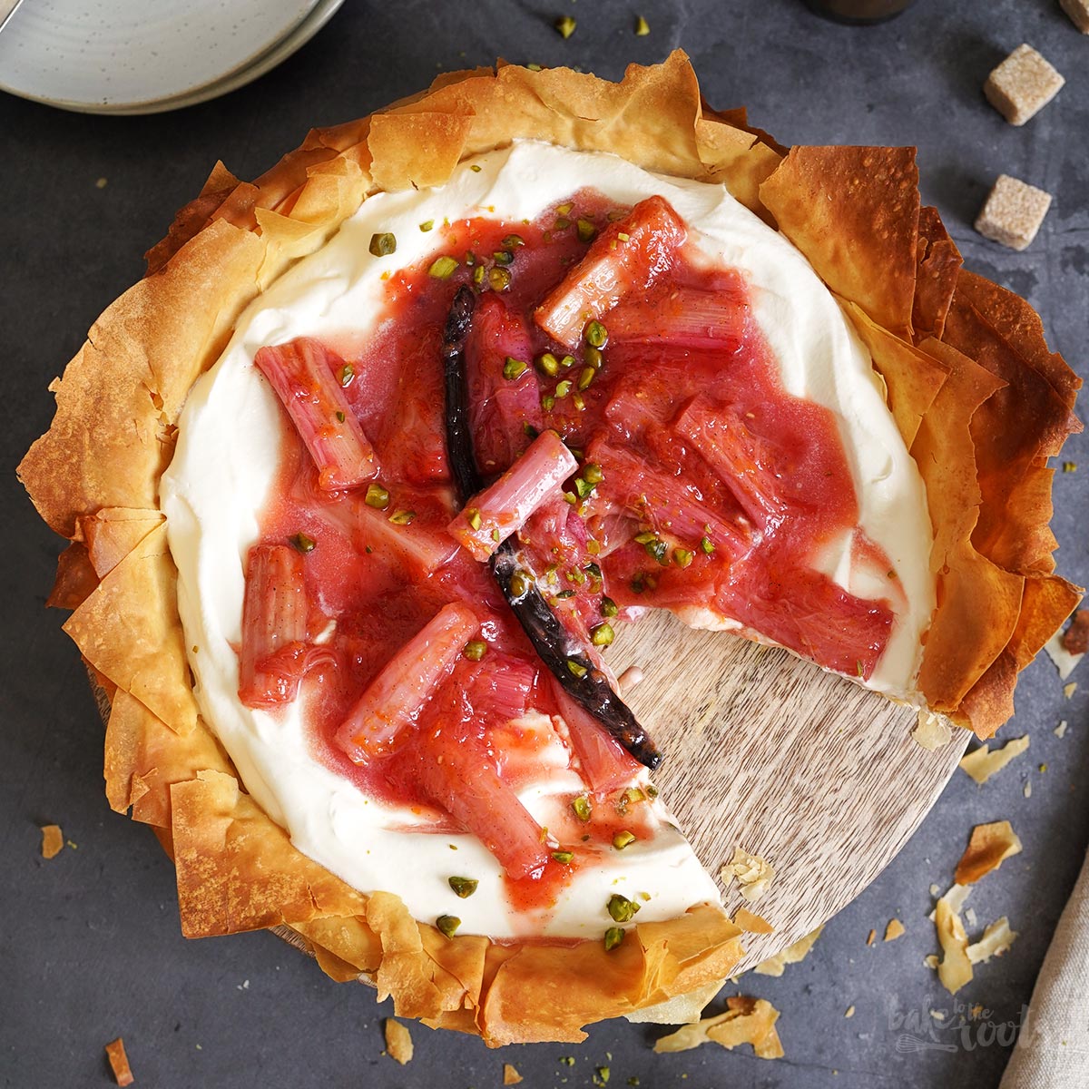 Easy Rhubarb Filo Tart | Bake to the roots